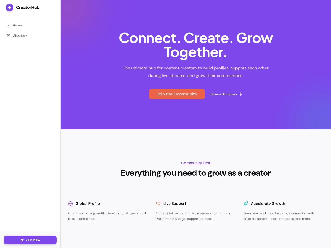 Creator Connect Hub