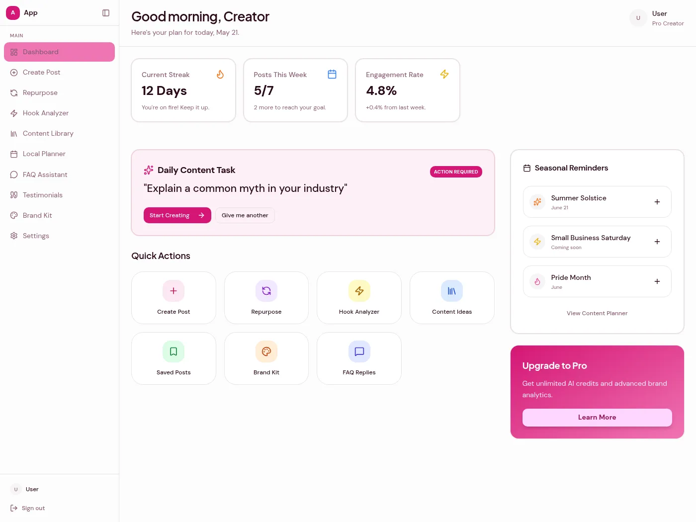 Creator Daily Helper