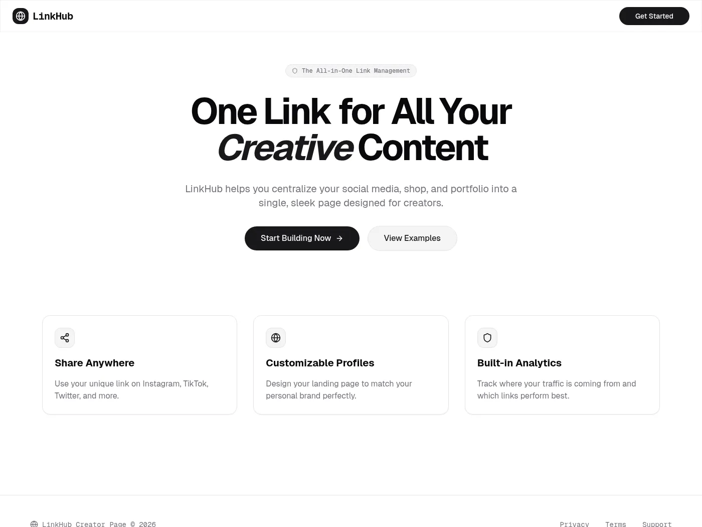 LinkHub Creator Page