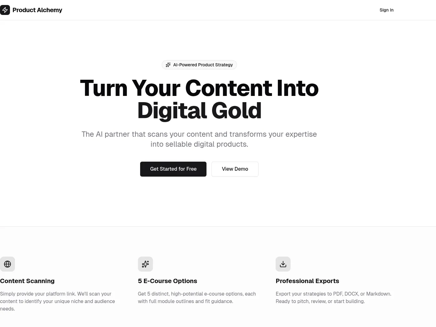 Creator Product Alchemy