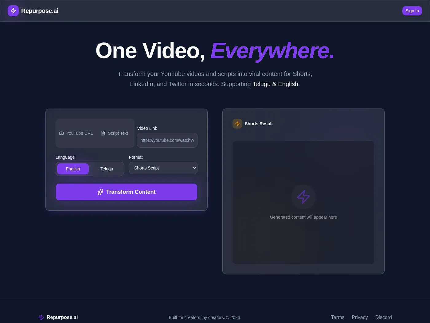 Creator Repurpose AI