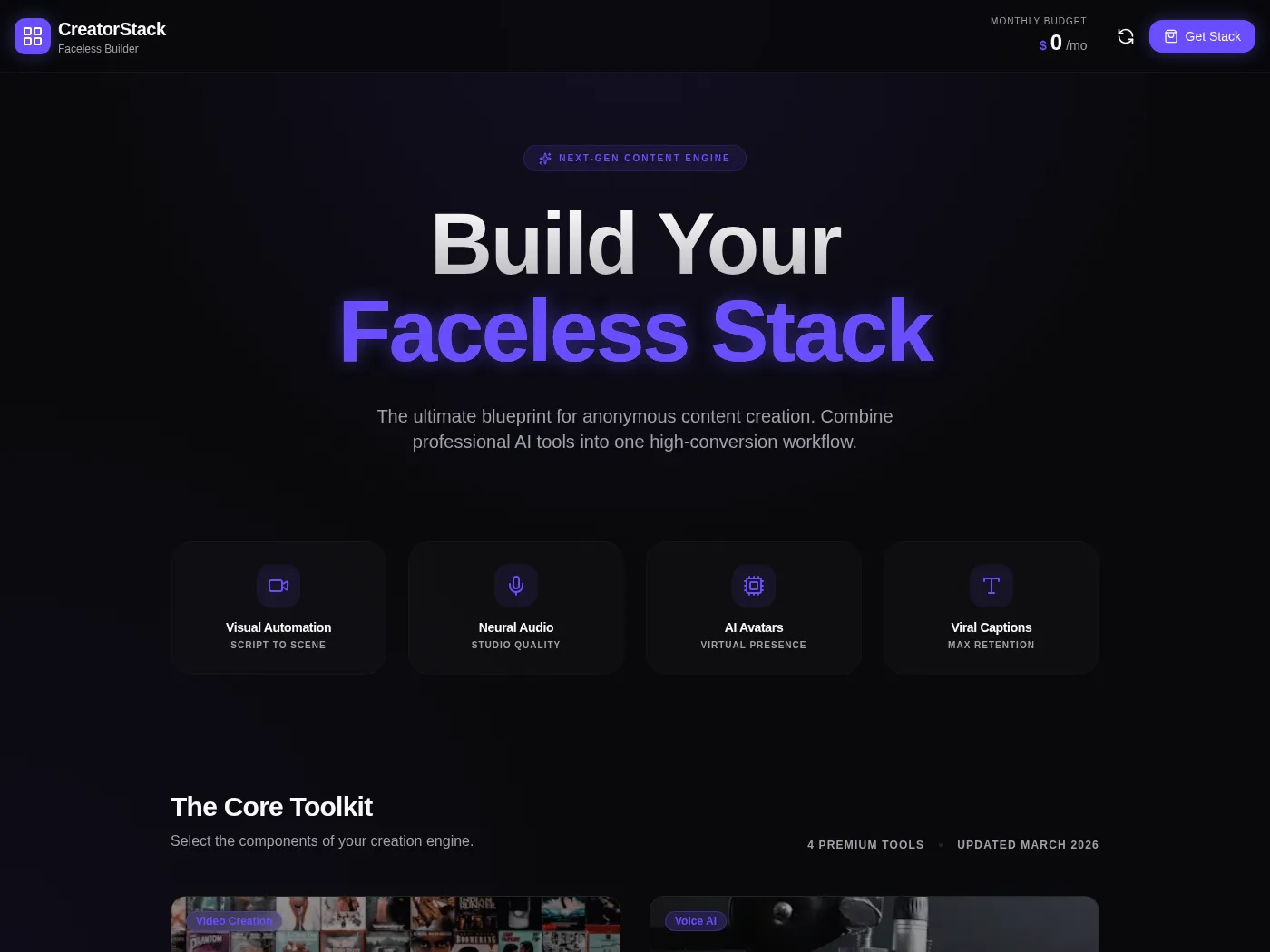 Faceless Creator Stack