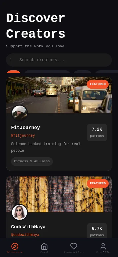 Creator Support Platform