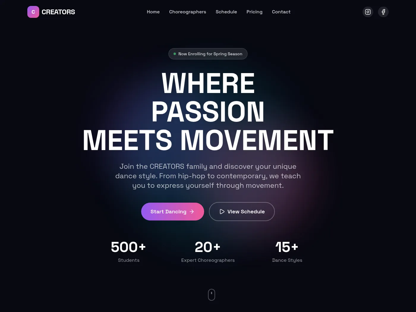 Creators Dance Studio Site