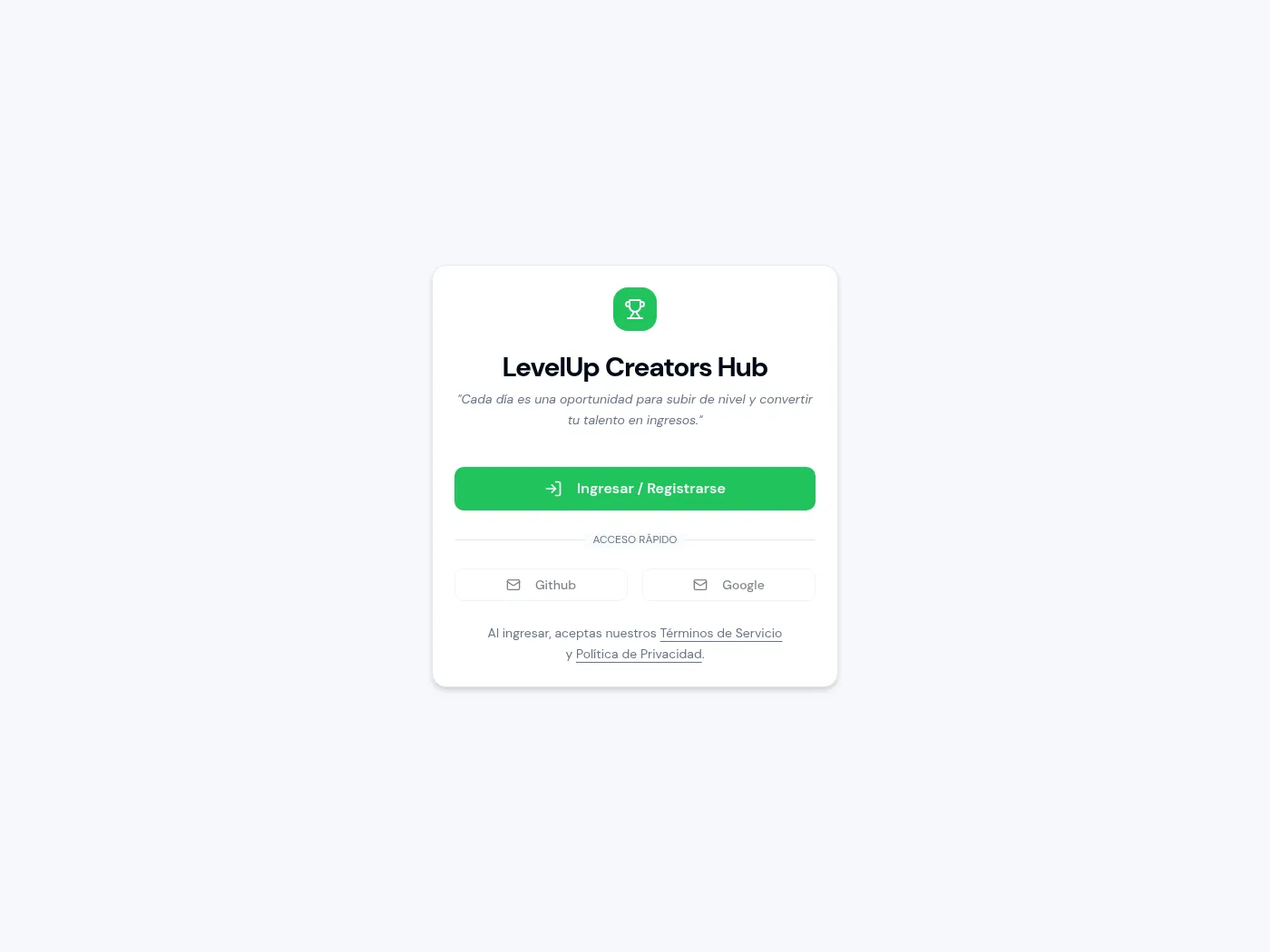 LevelUp Creators Hub