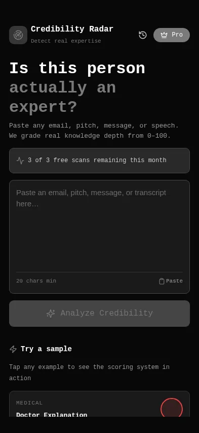 Credibility Radar