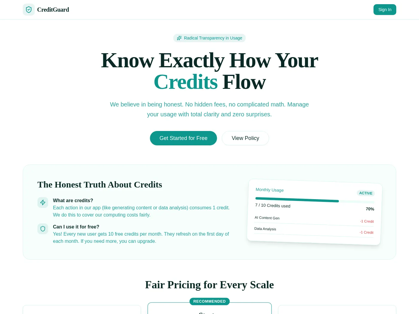Credit Usage Checker