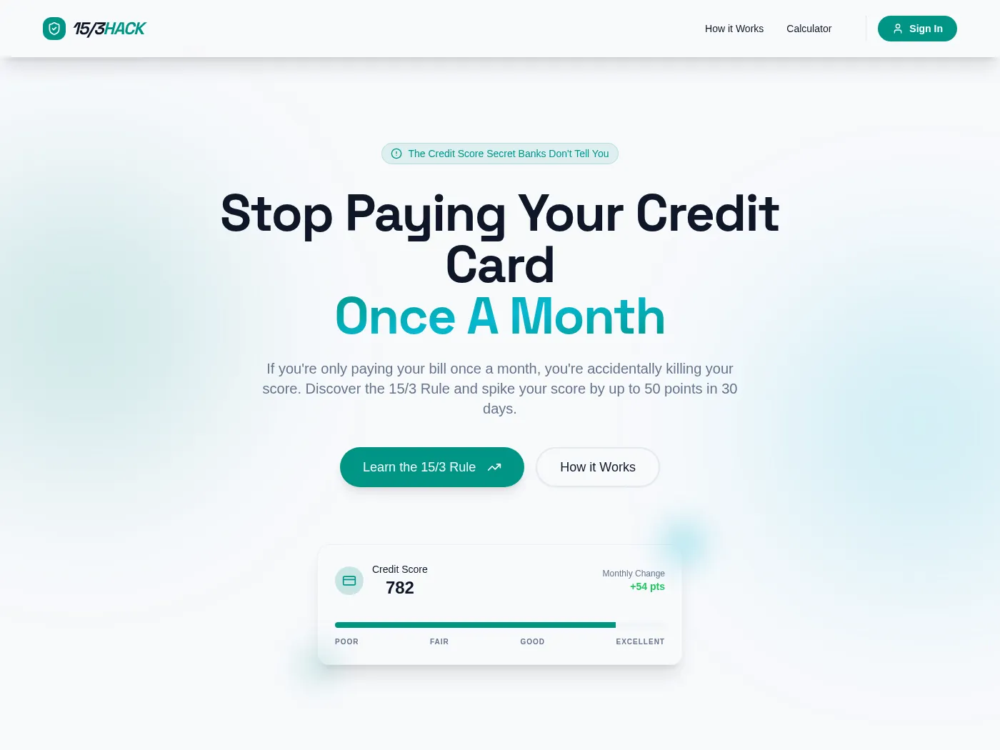 15/3 Credit Score Hack