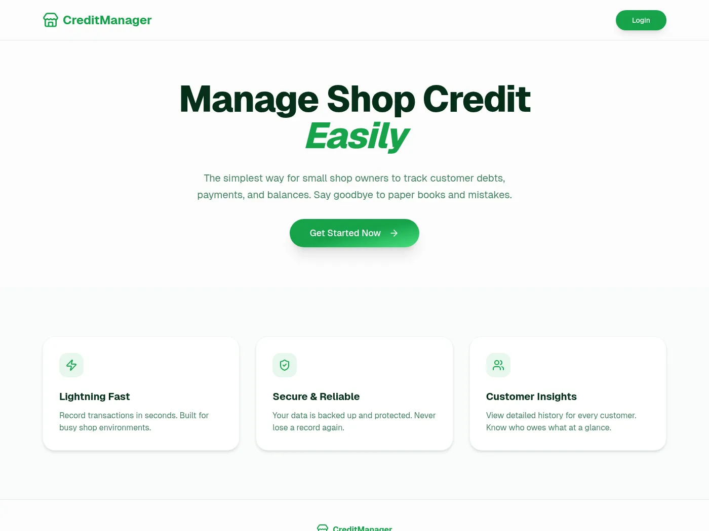 Shop Credit Manager