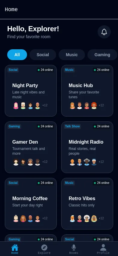 Cree Audio Chat Rooms