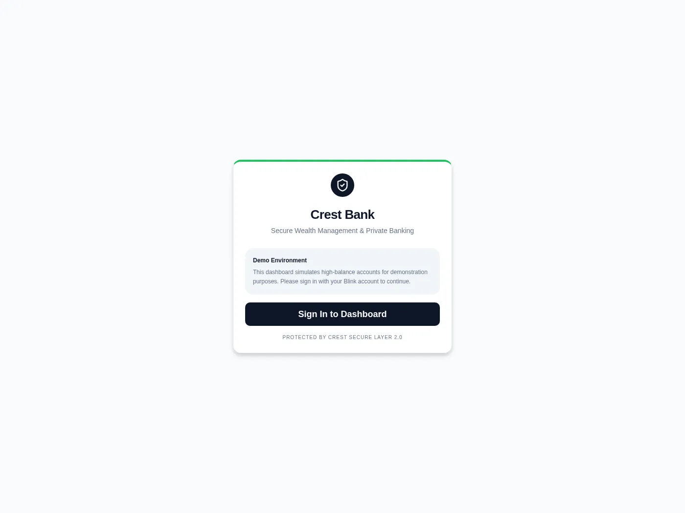 Crest Bank Dashboard