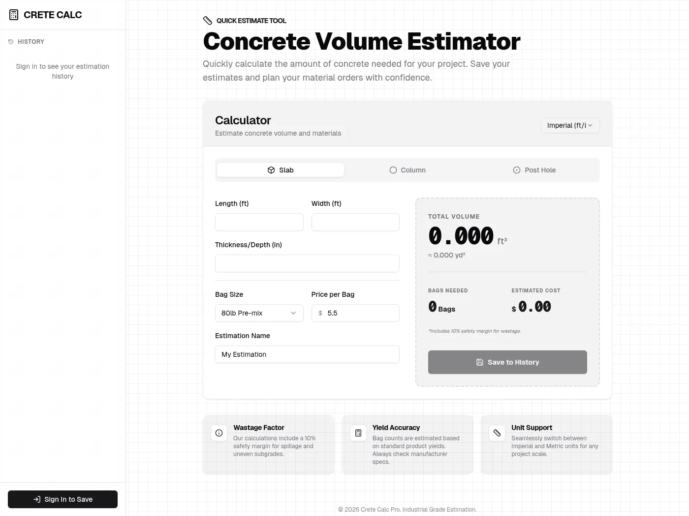 Crete Calculator