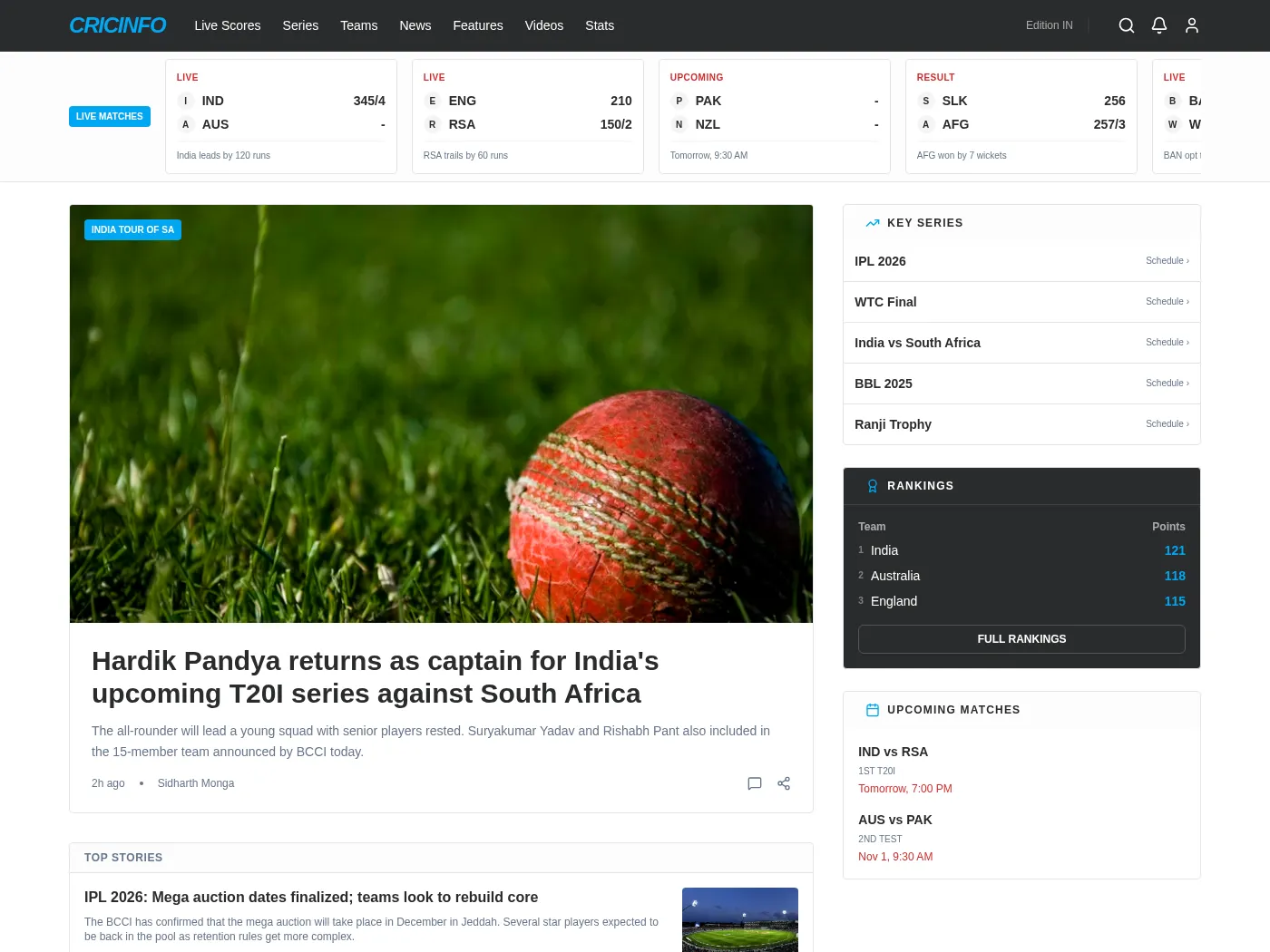 CricInfo Clone