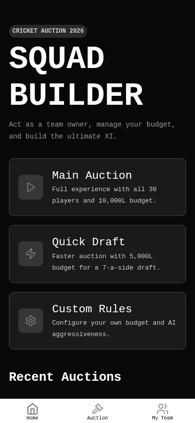 Cricket Auction Master