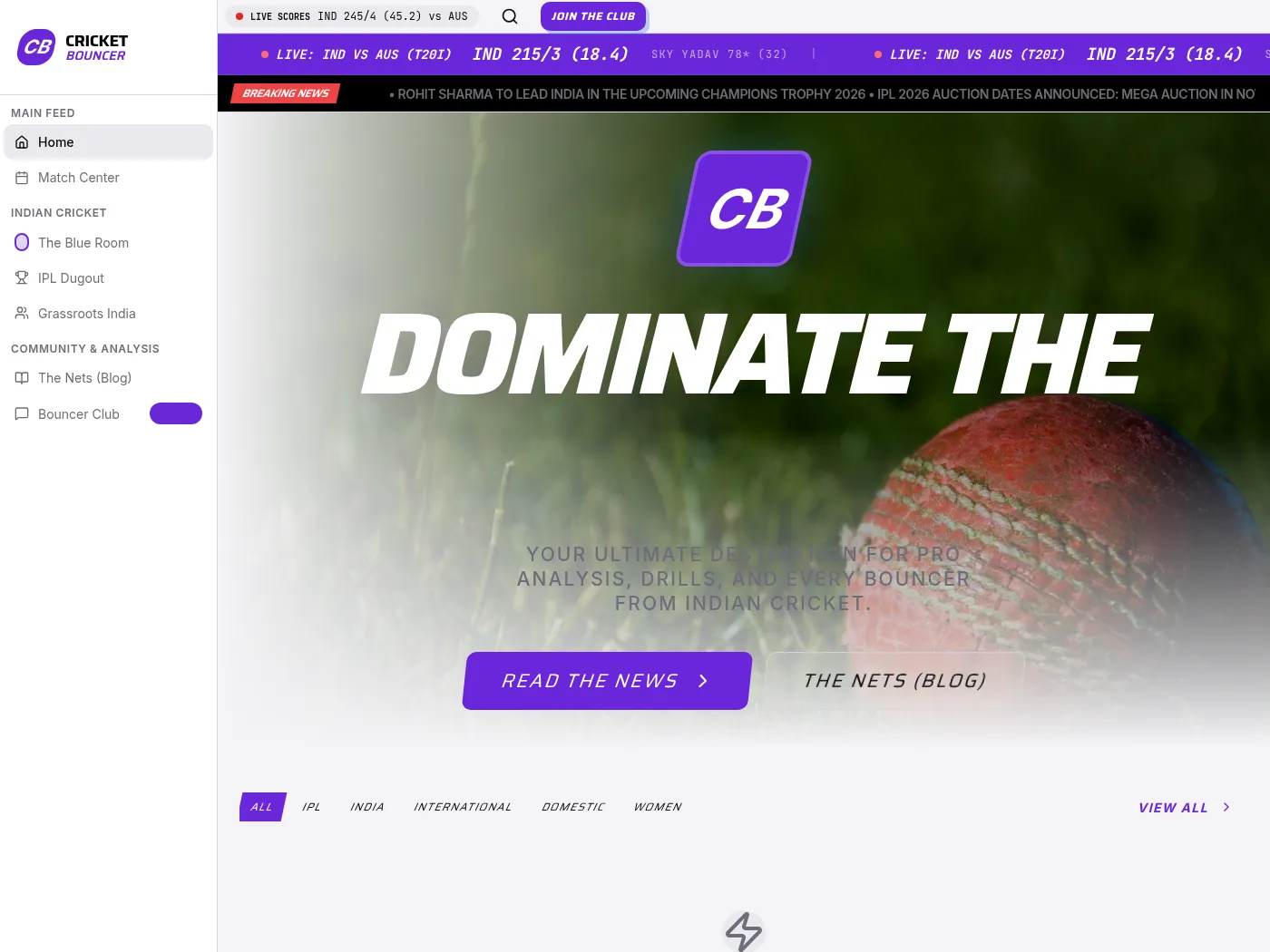 Cricket Bouncer Portal