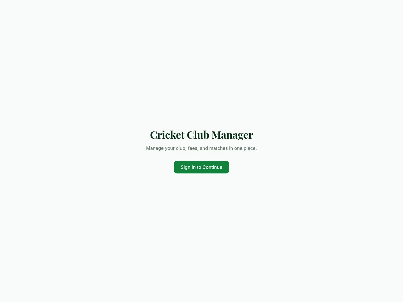 Cricket Club Manager