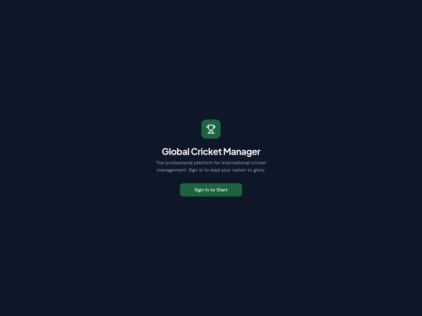 Global Cricket Manager