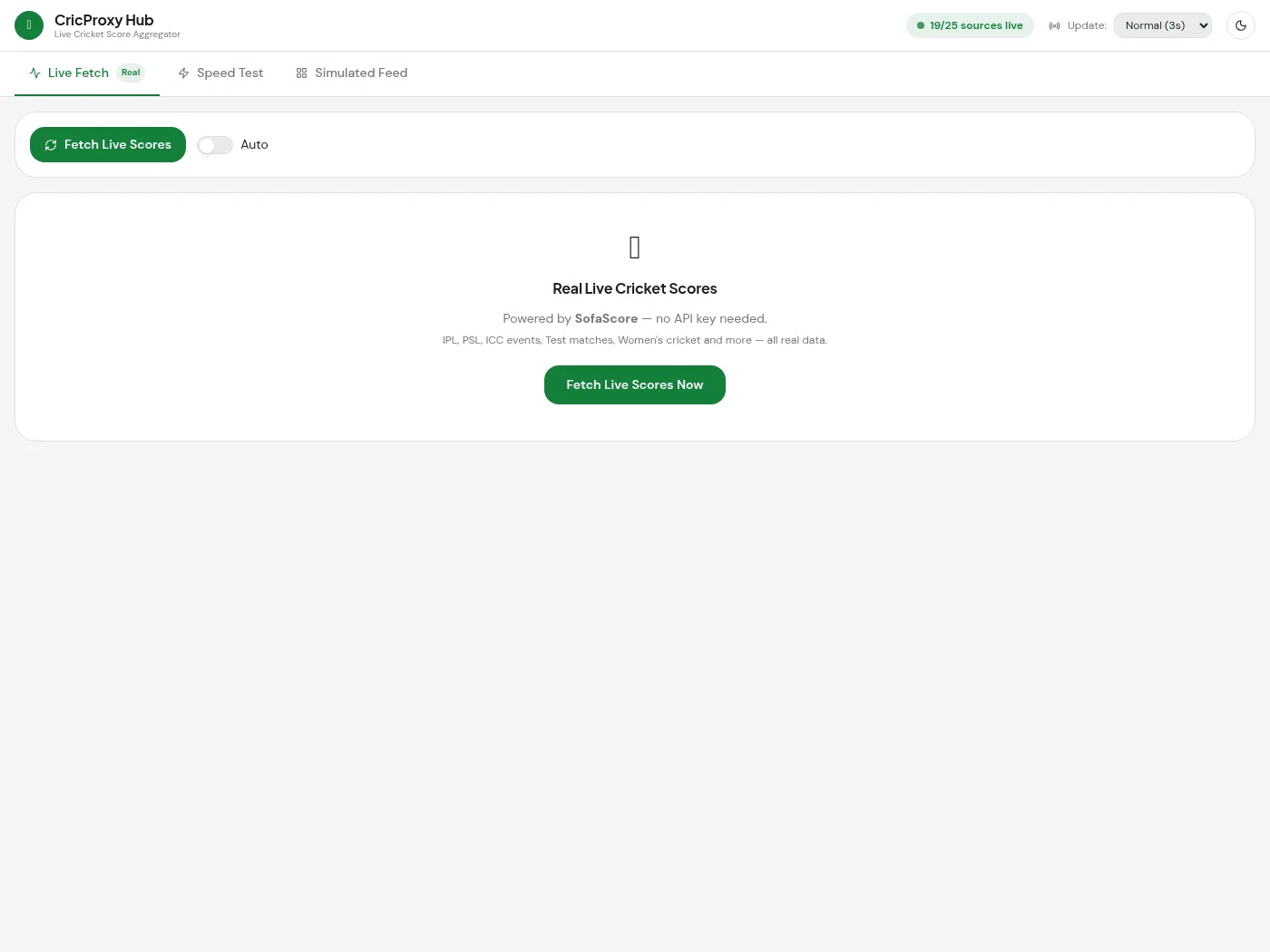Cricket Live Proxy Hub