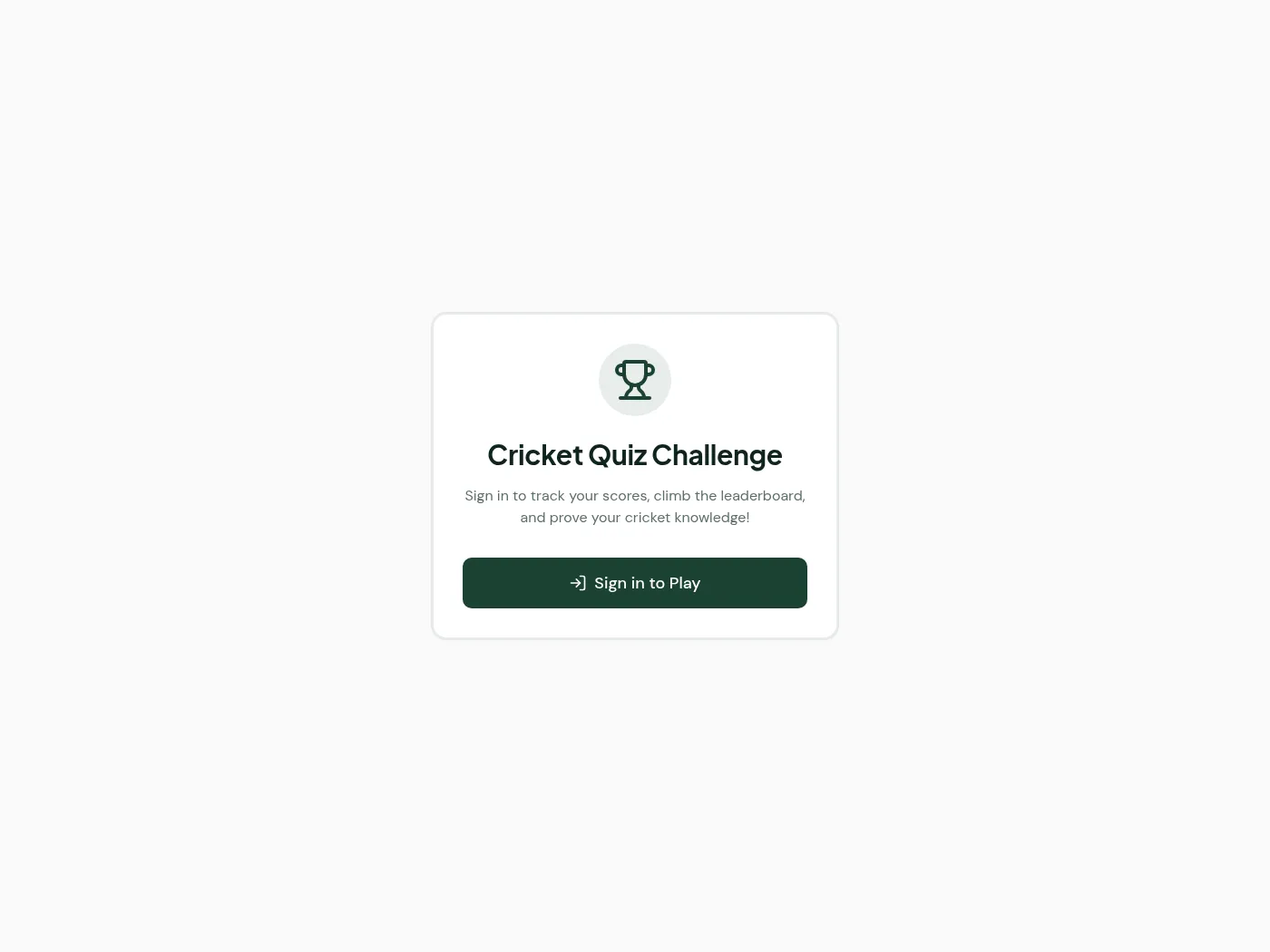Cricket Quiz Rajan
