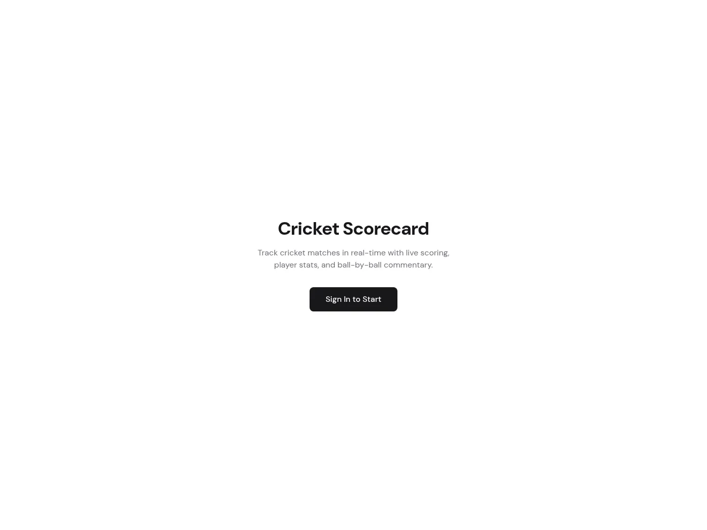 Cricket Scorecard App