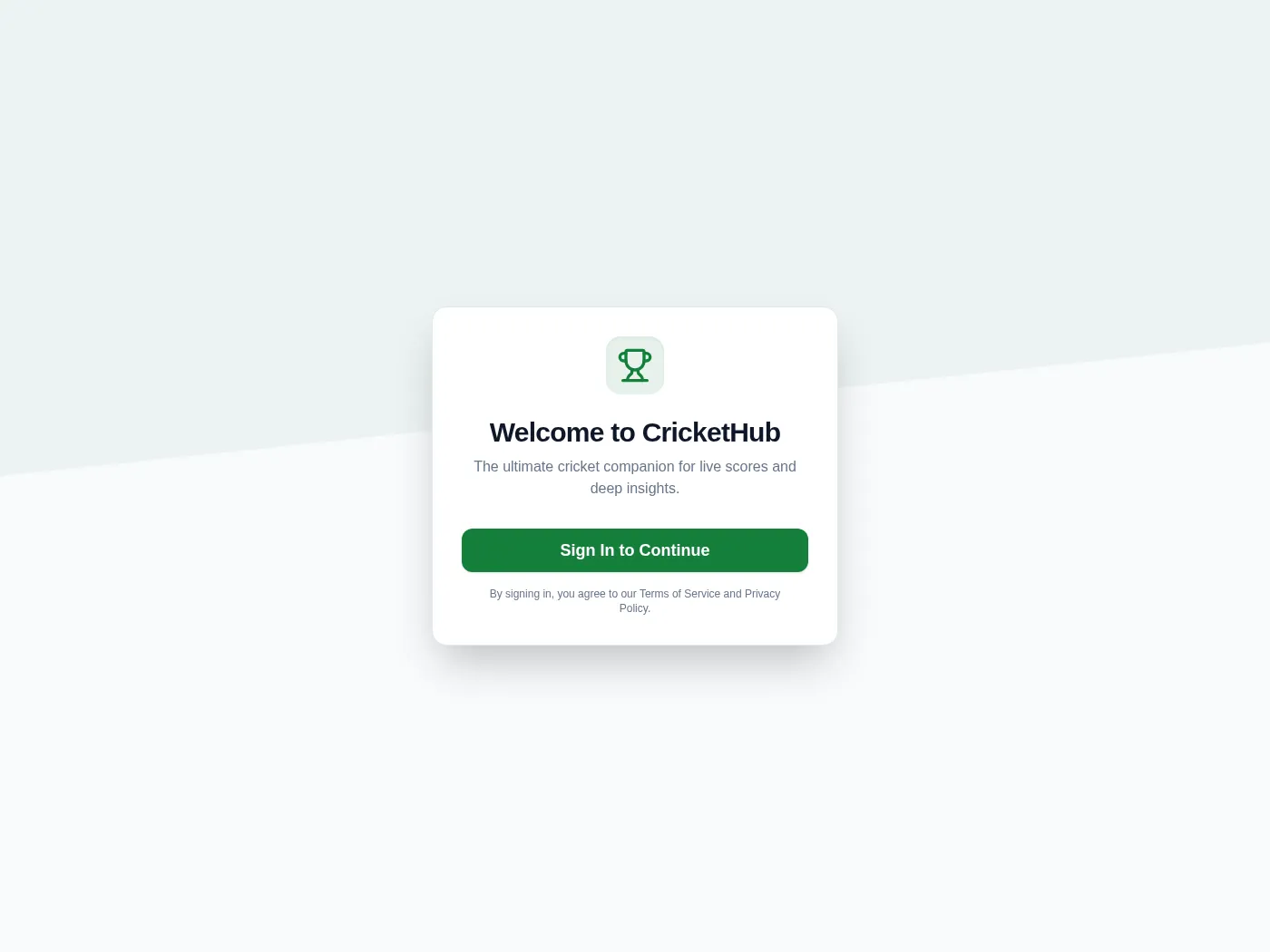 CricketHub Web App