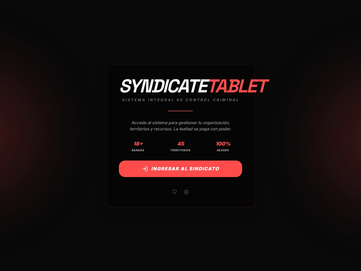 Crime Syndicate Tablet UI