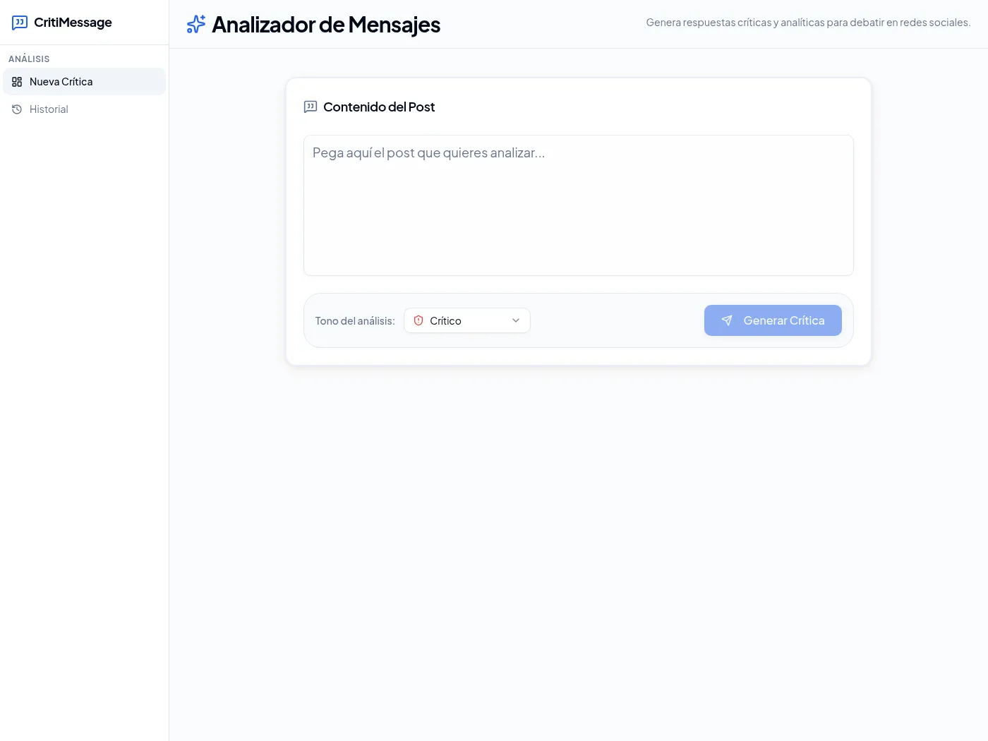 CritiMessage Analyzer