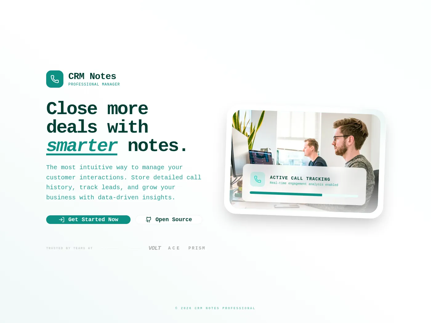 CRM Call Notes Manager