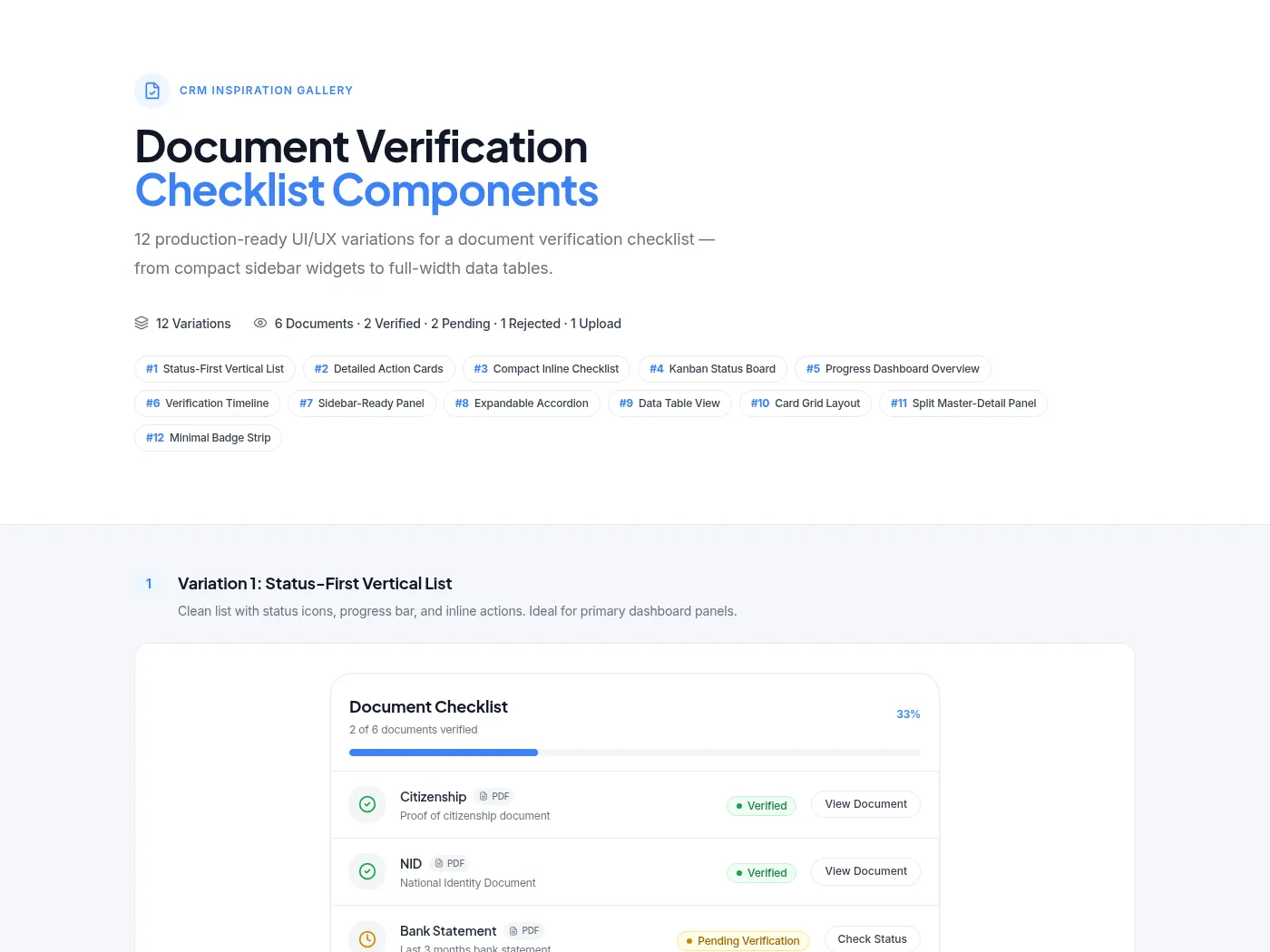 CRM Checklist Inspiration Gallery