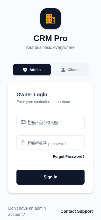 Flutter CRM Login