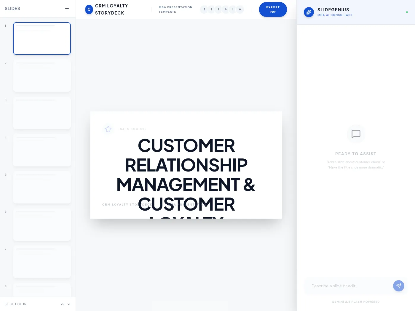 CRM Loyalty Storydeck