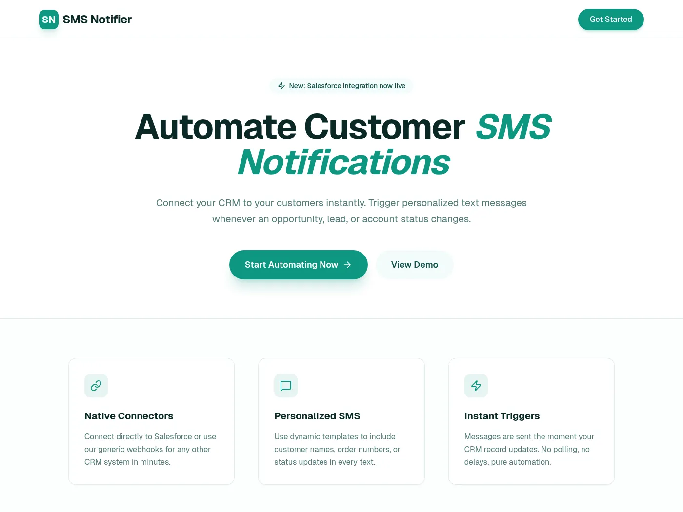 CRM SMS Notifier