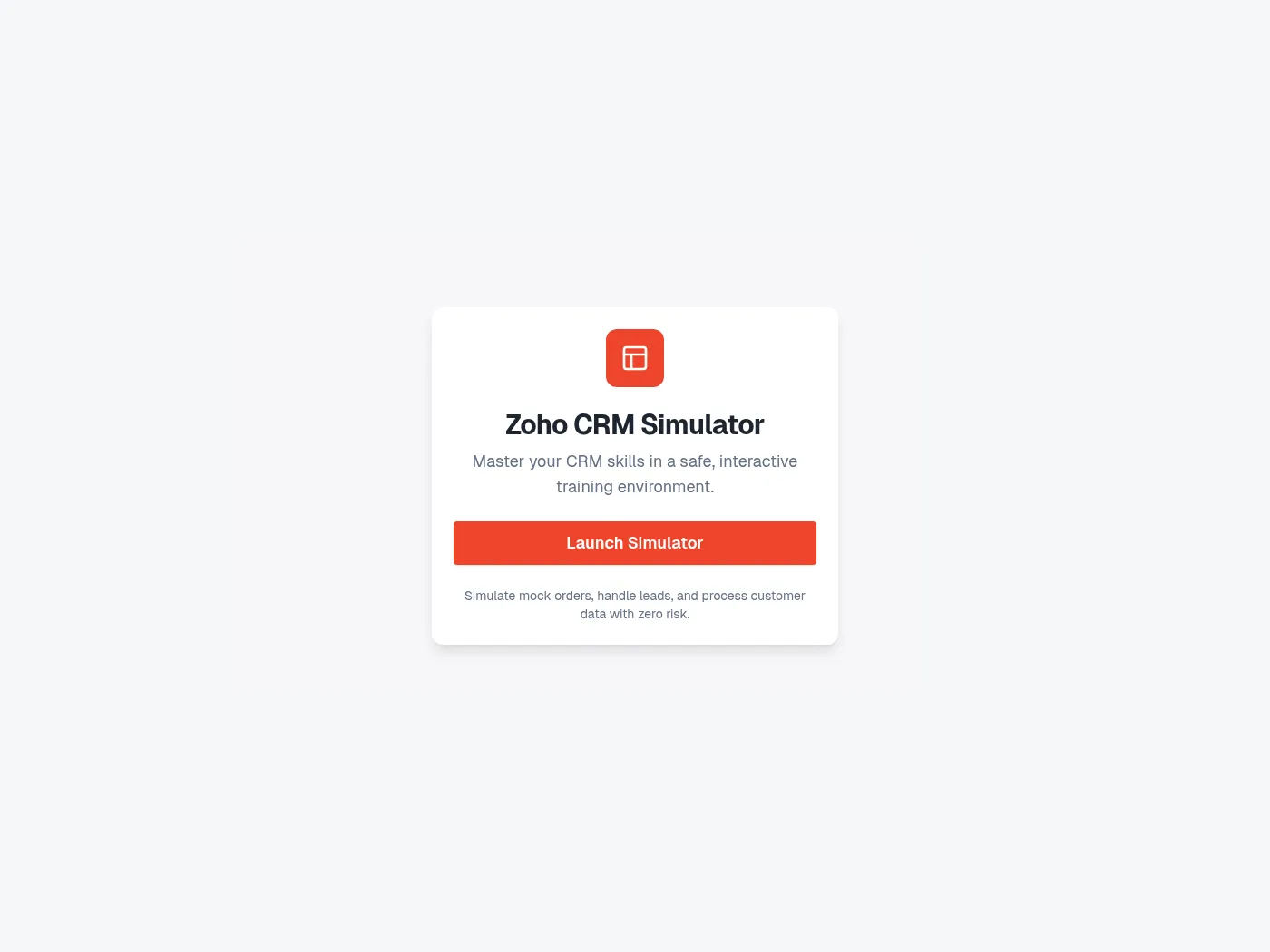 Zoho CRM Training Sim