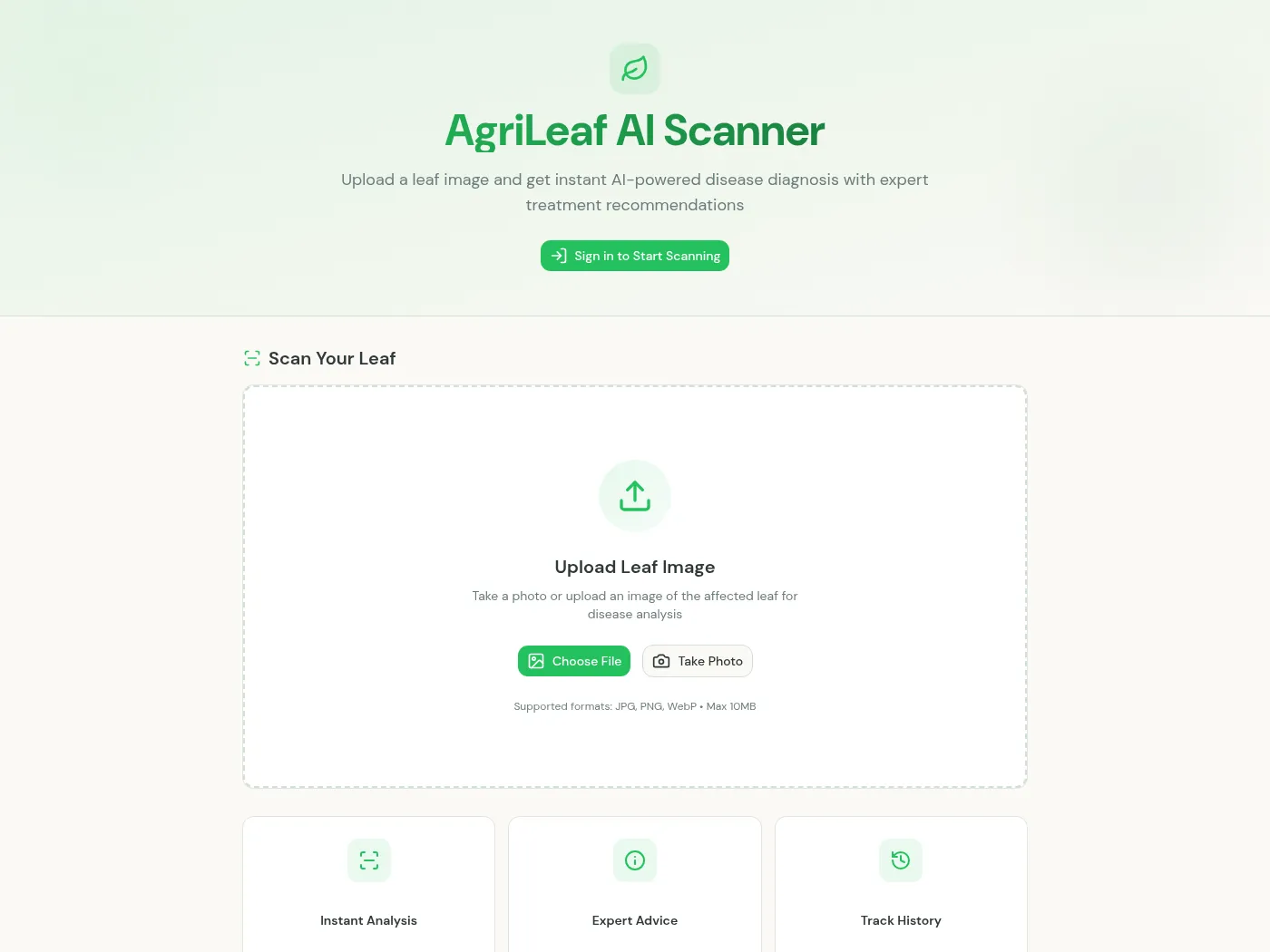 AgriLeaf AI Scanner