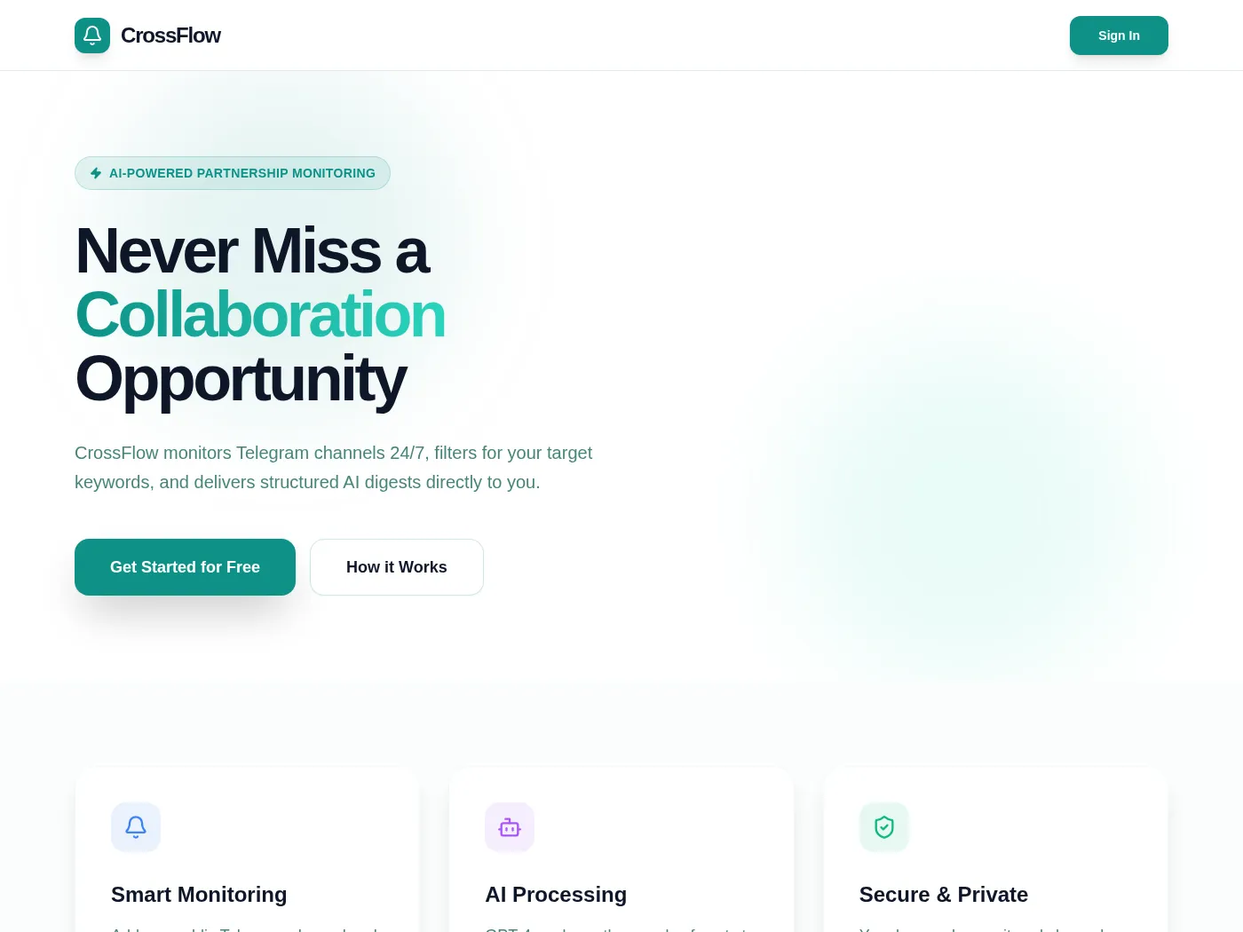CrossFlow Telegram Digest Bot