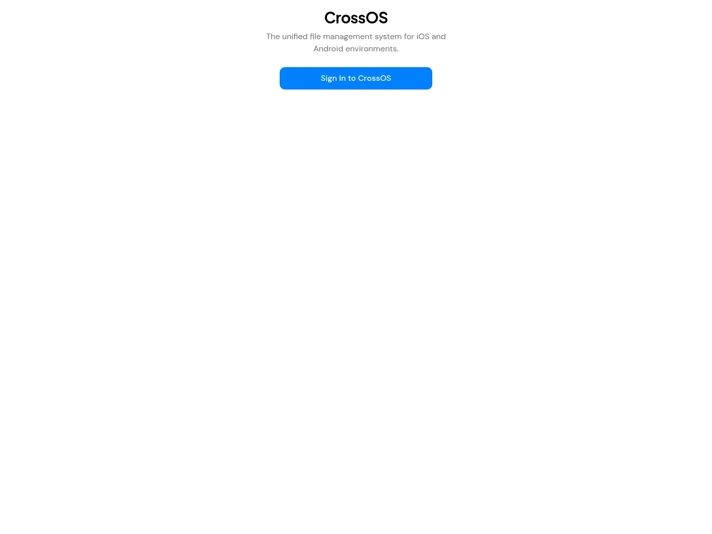 CrossOS Web App