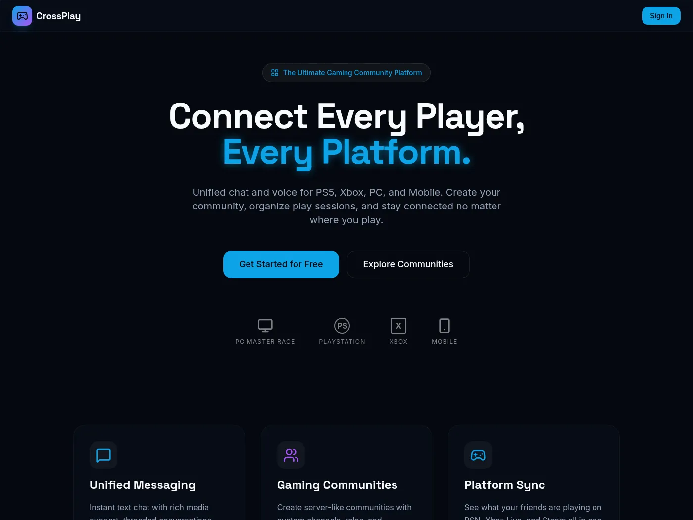 CrossPlay Chat & Gaming