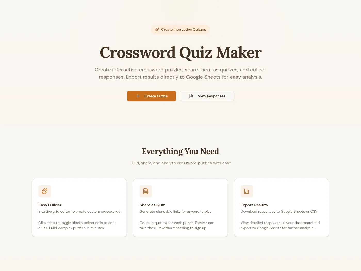 Crossword Quiz Maker