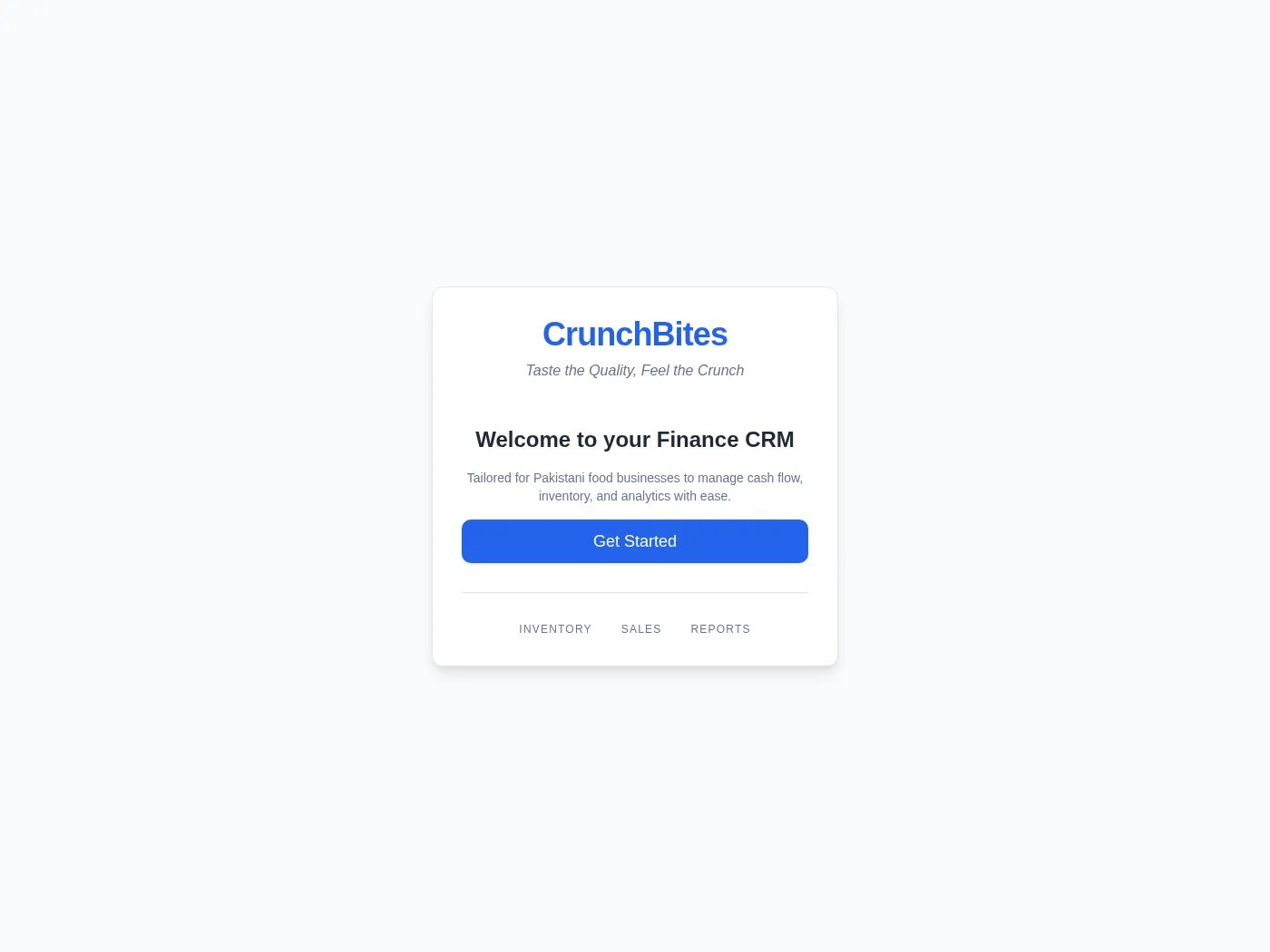 CrunchBites Finance CRM