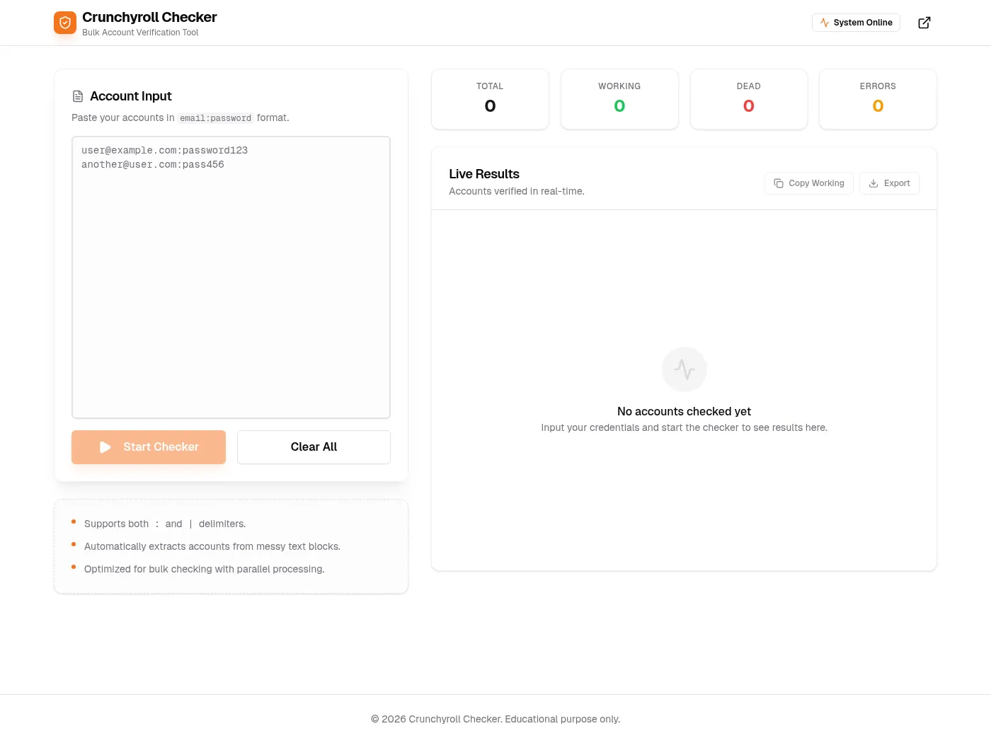 Crunchyroll Checker Web