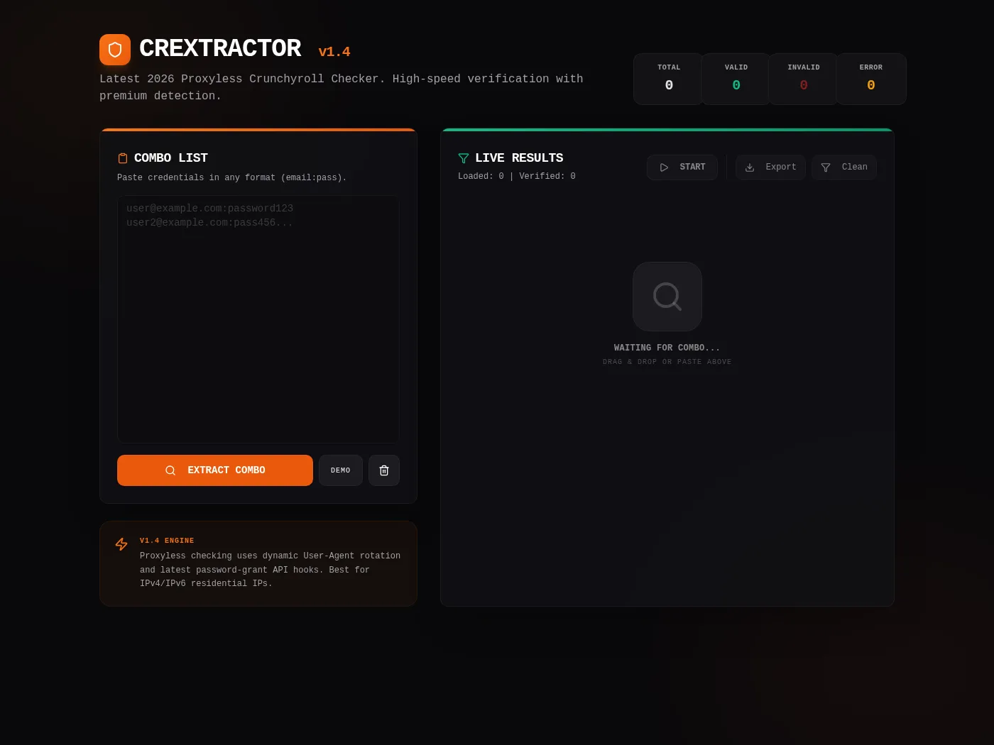 Crunchyroll Credential Checker (Remix)