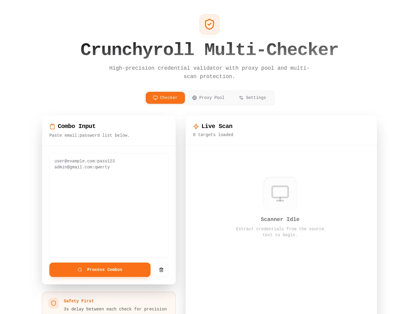 Crunchyroll Credential Checker (Remix)