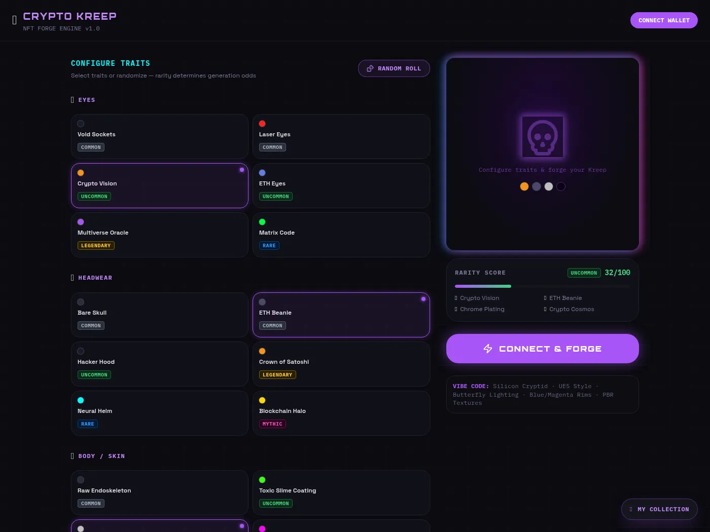 Crypto Kreep NFT Engine
