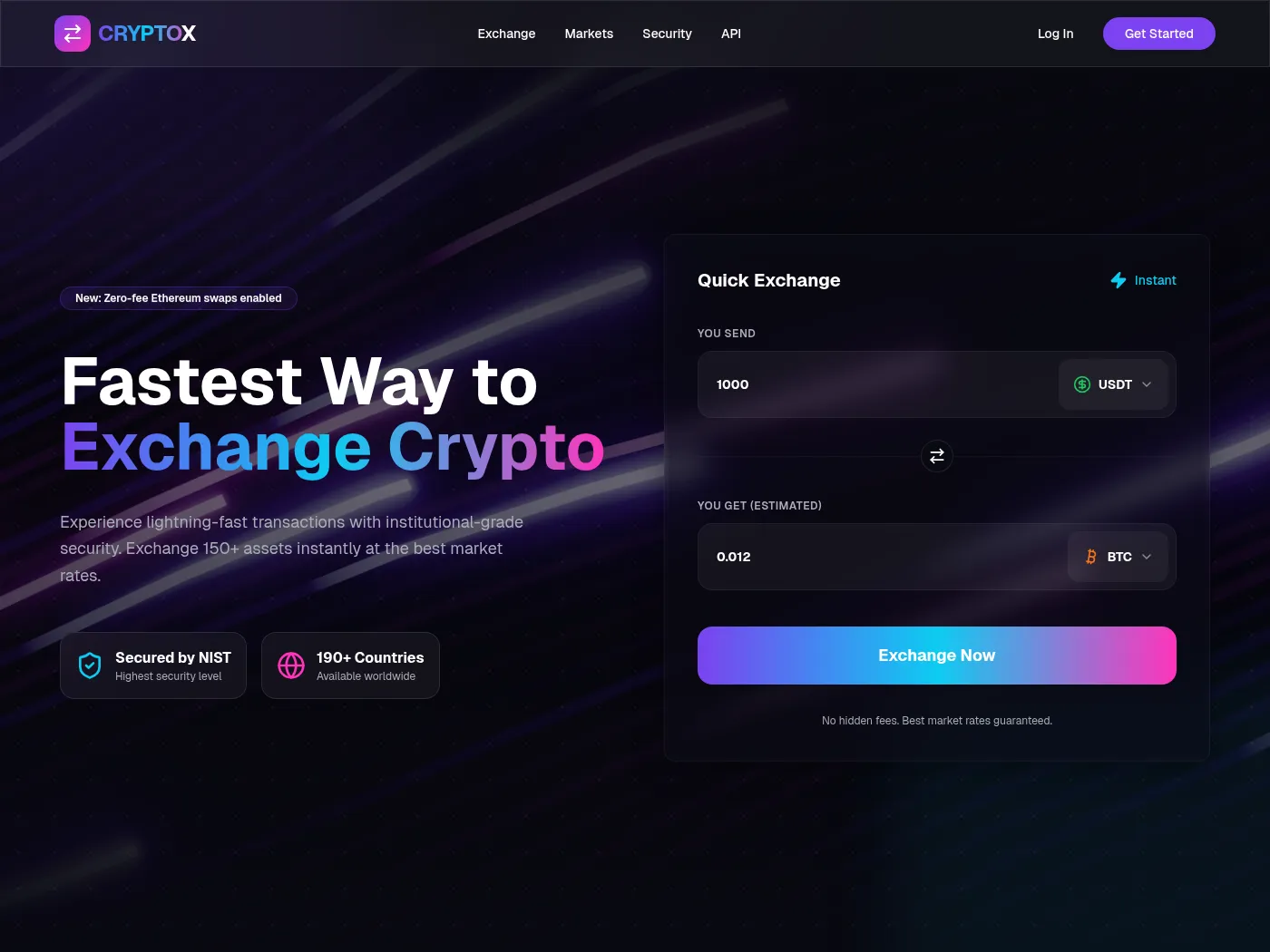 Modern Crypto Exchange Site