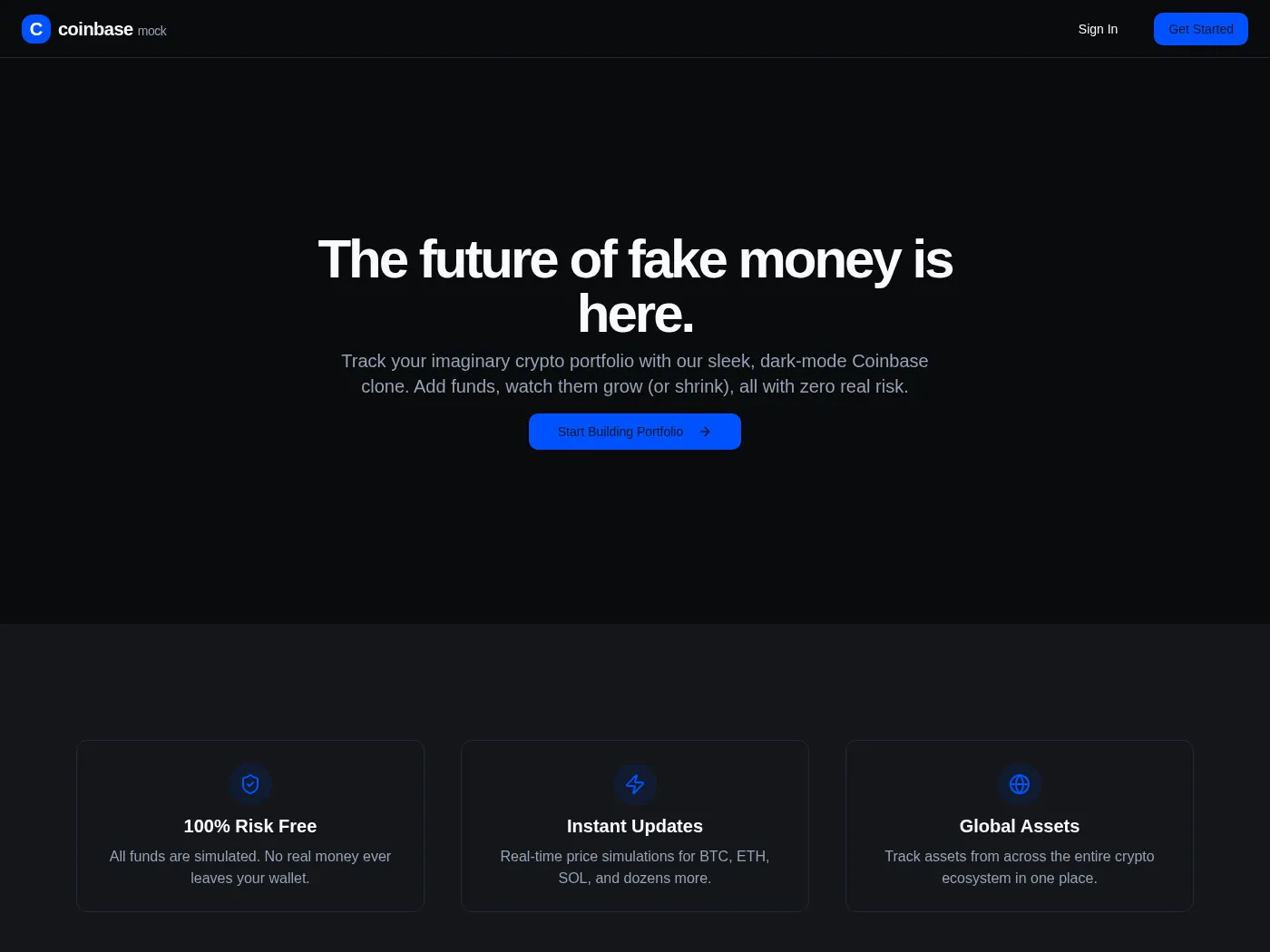 Coinbase Mock Tracker