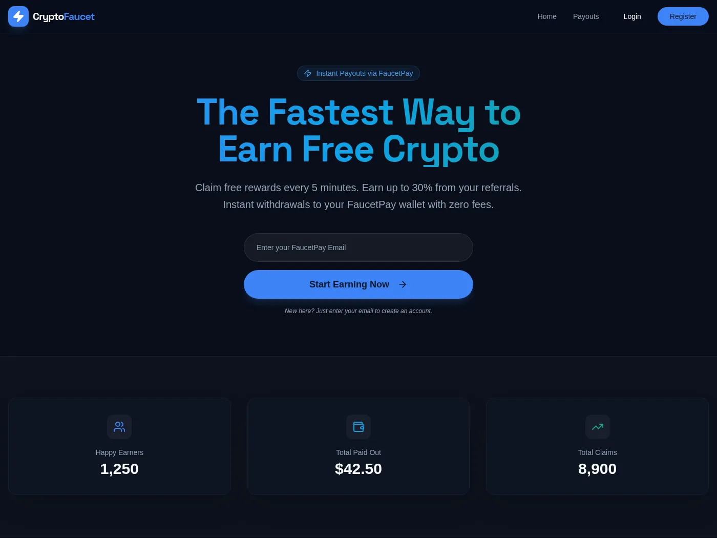 Crypto Faucet Platform