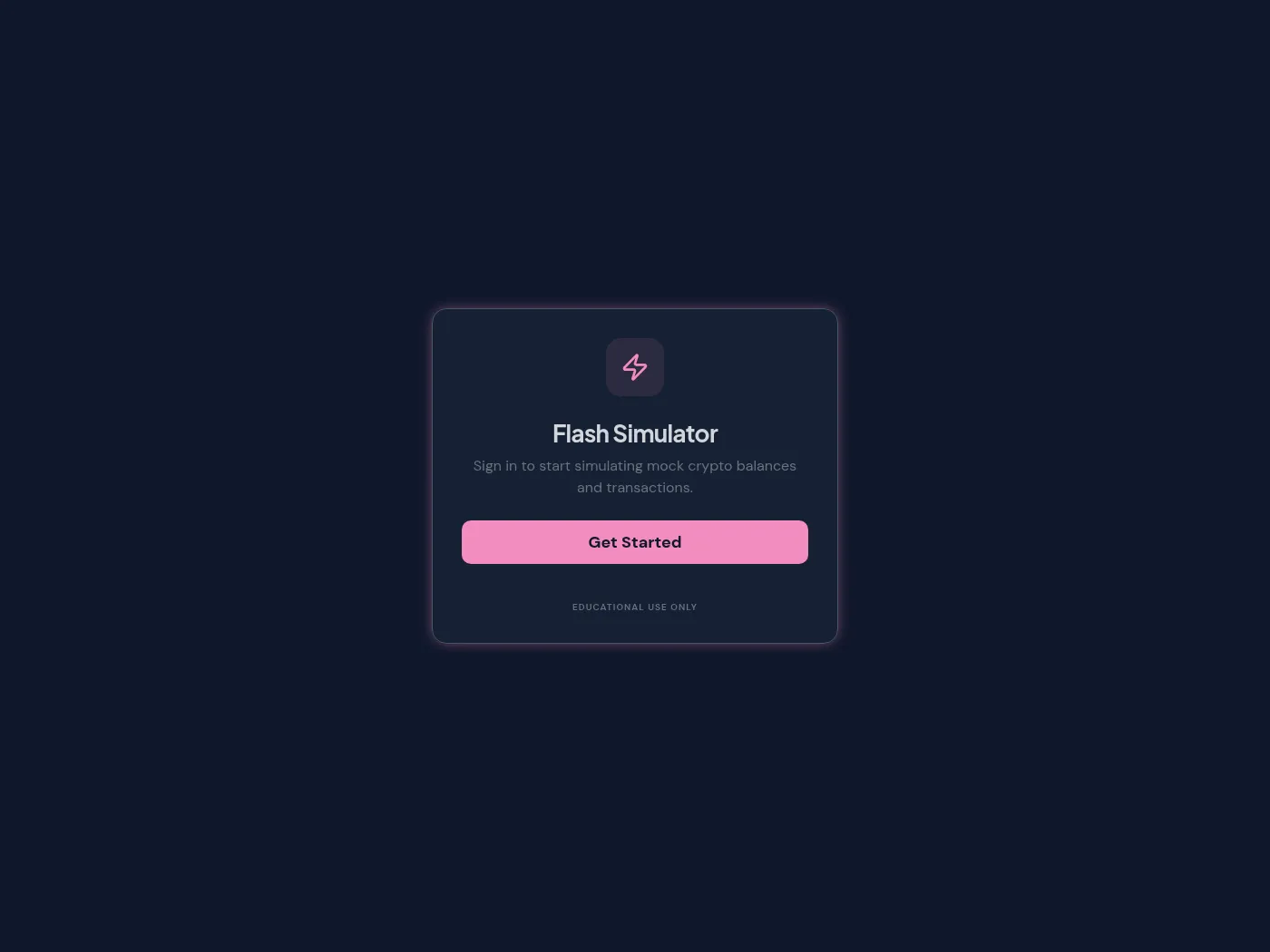 Crypto Flash Simulator
