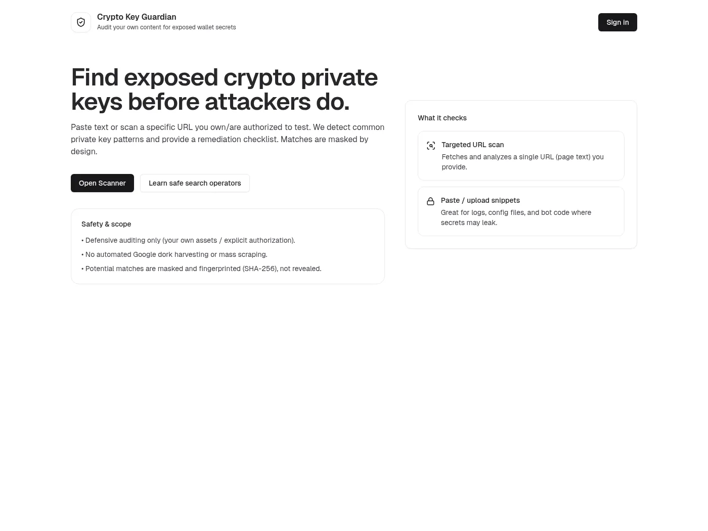 Crypto Key Guardian