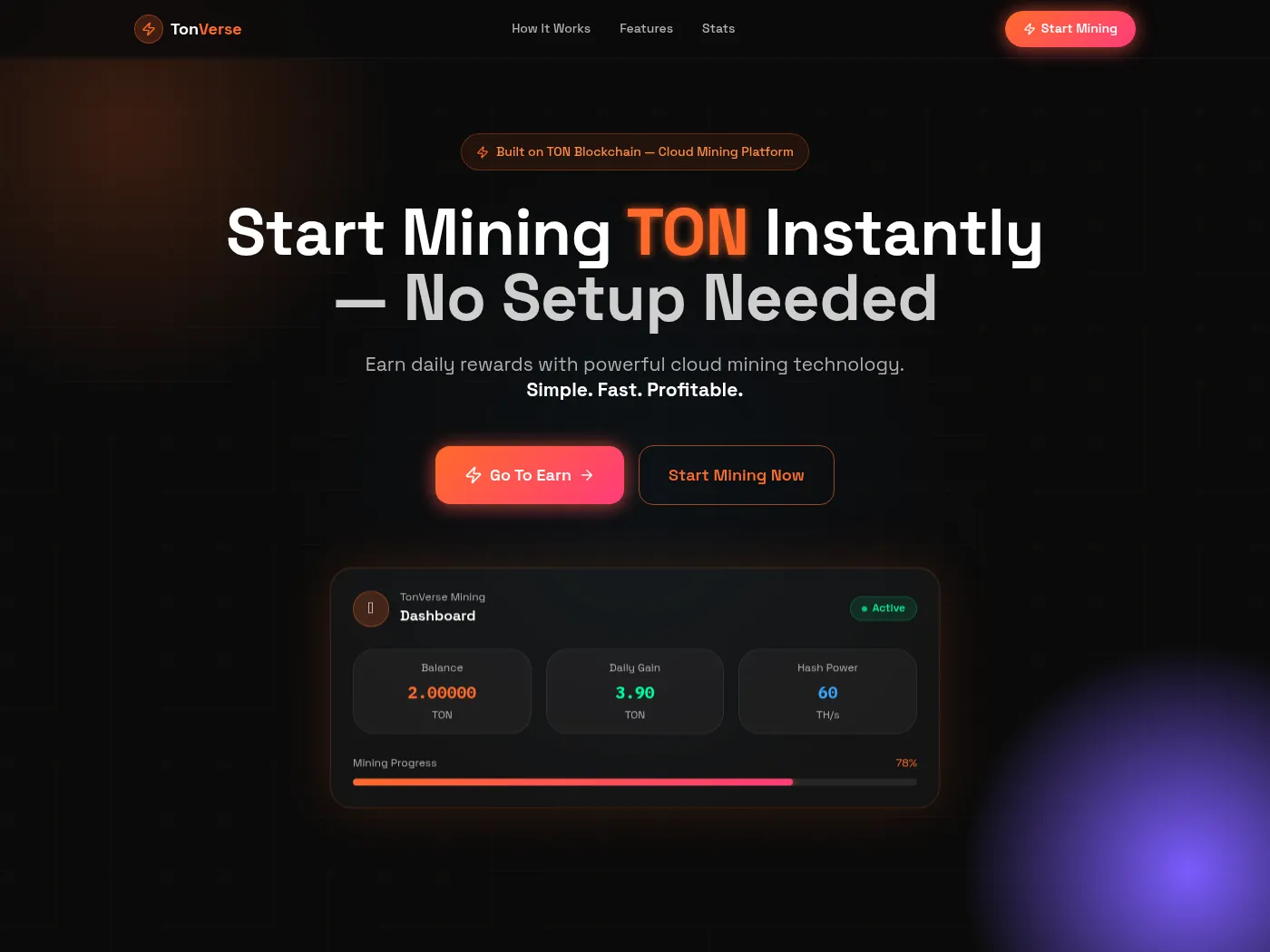 TonVerse Crypto Landing
