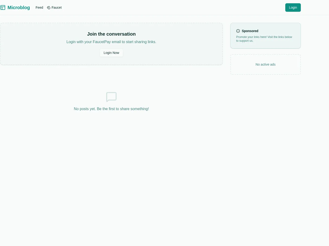 Crypto Microblog Faucet